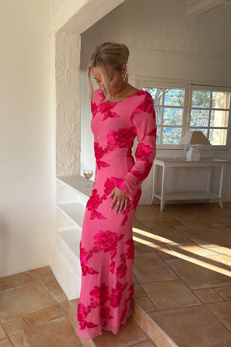 FloraIC Mesh Kjole - Pink Blomst